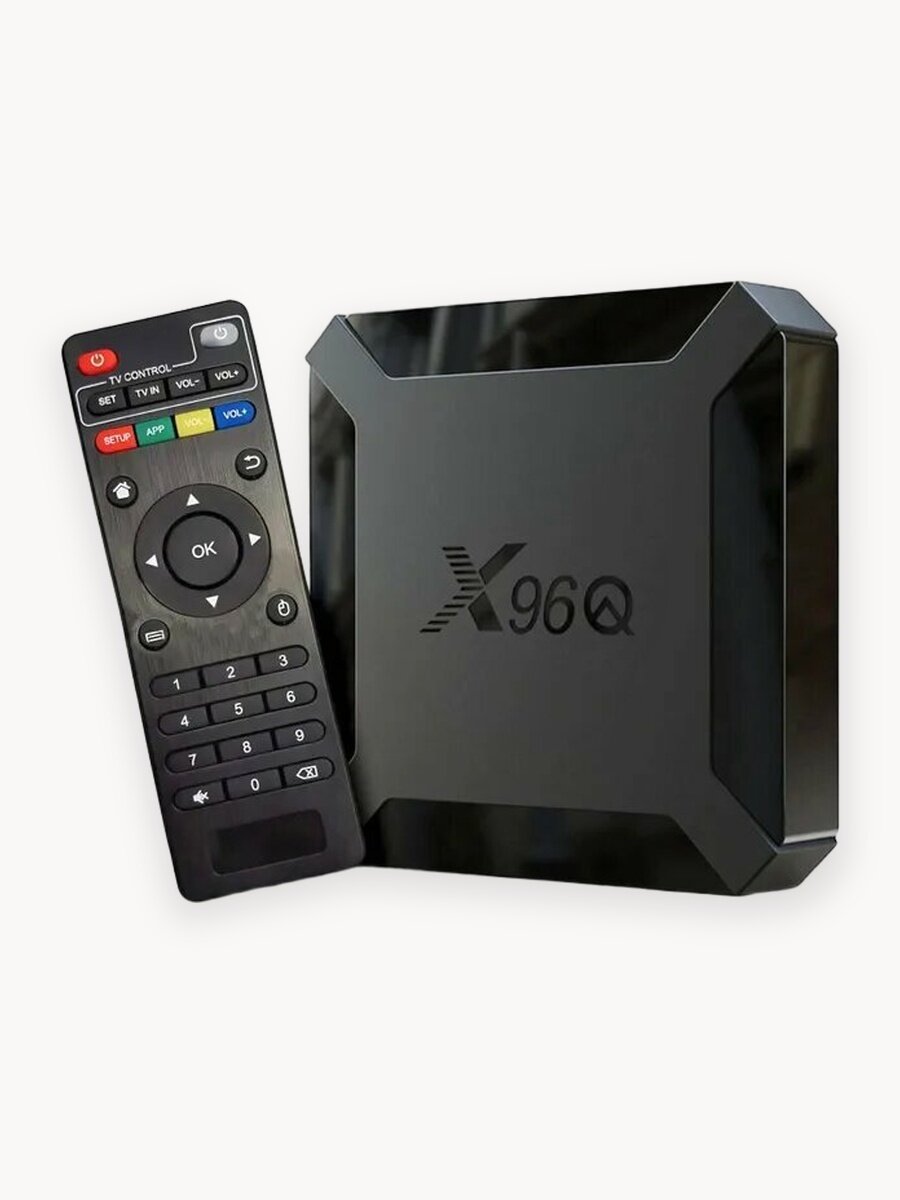 Смарт ТВ приставка для телевизора Wi-Fi X96Q 2/16 ГБ Андроид 10 4K, медиаплеер для цифрового ТВ с пультом