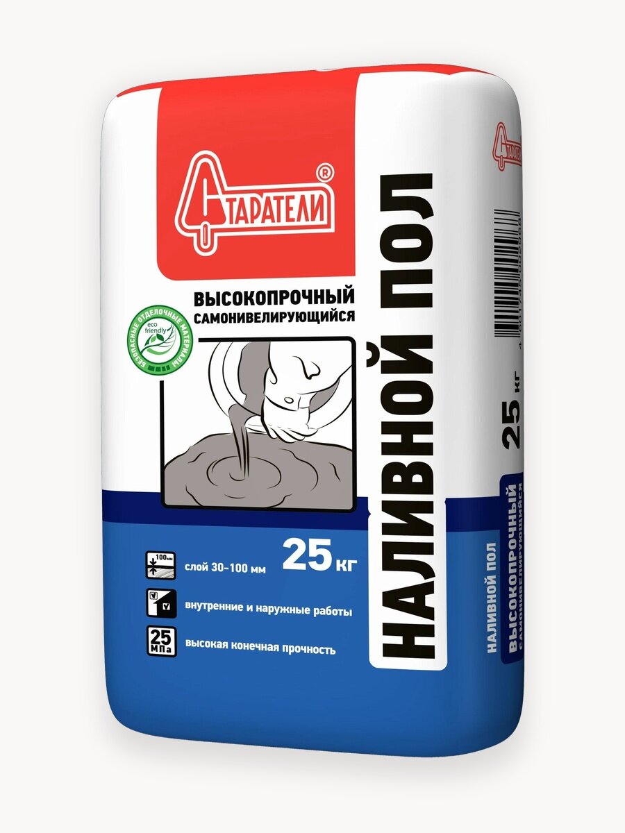 Наливной пол цементный Старатели Высокопрочный, 25 кг, сухая смесь