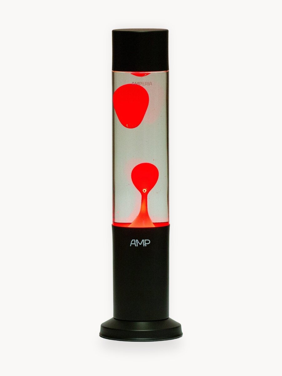 Лава лампа светильник Amperia Tube Красная/Прозрачная (39 см) Black
