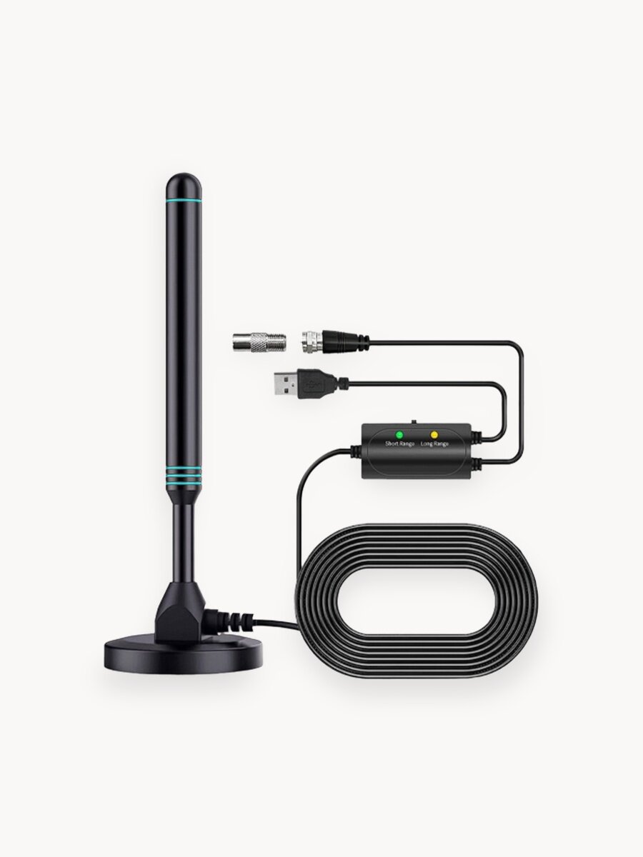 Антенна, для цифрового ТВ, с переключаемым усилением, для дома и автомобиля