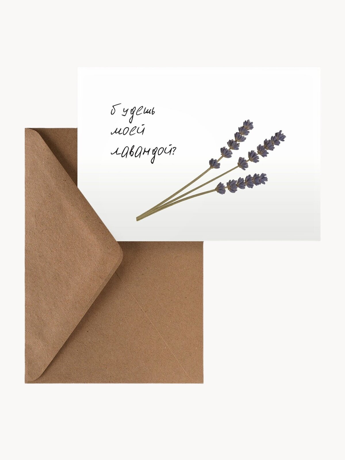 Открытка с сухоцветами meswero signature / тише / лаванда