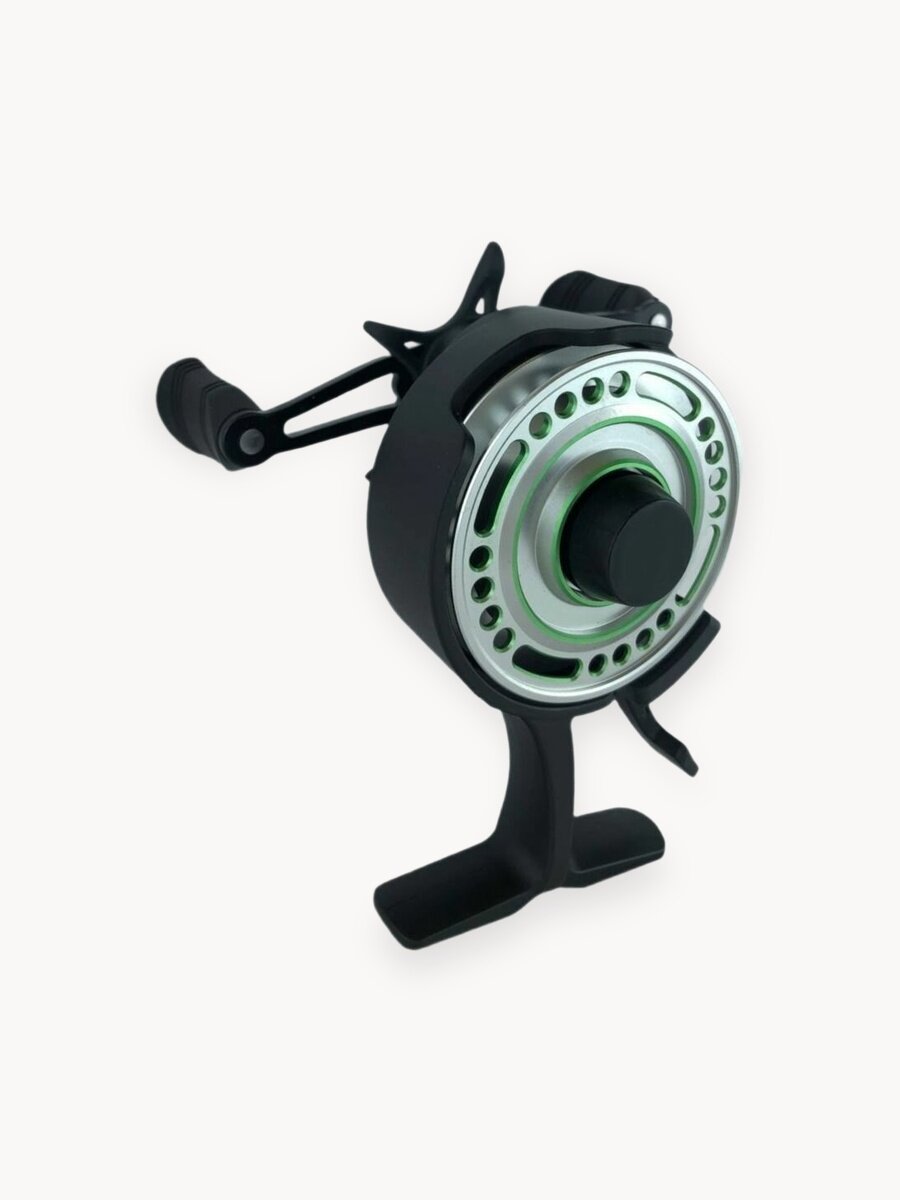 Зимняя мультипликаторная катушка с курком алюминиевая шпуля праворукая для зимней рыбалки