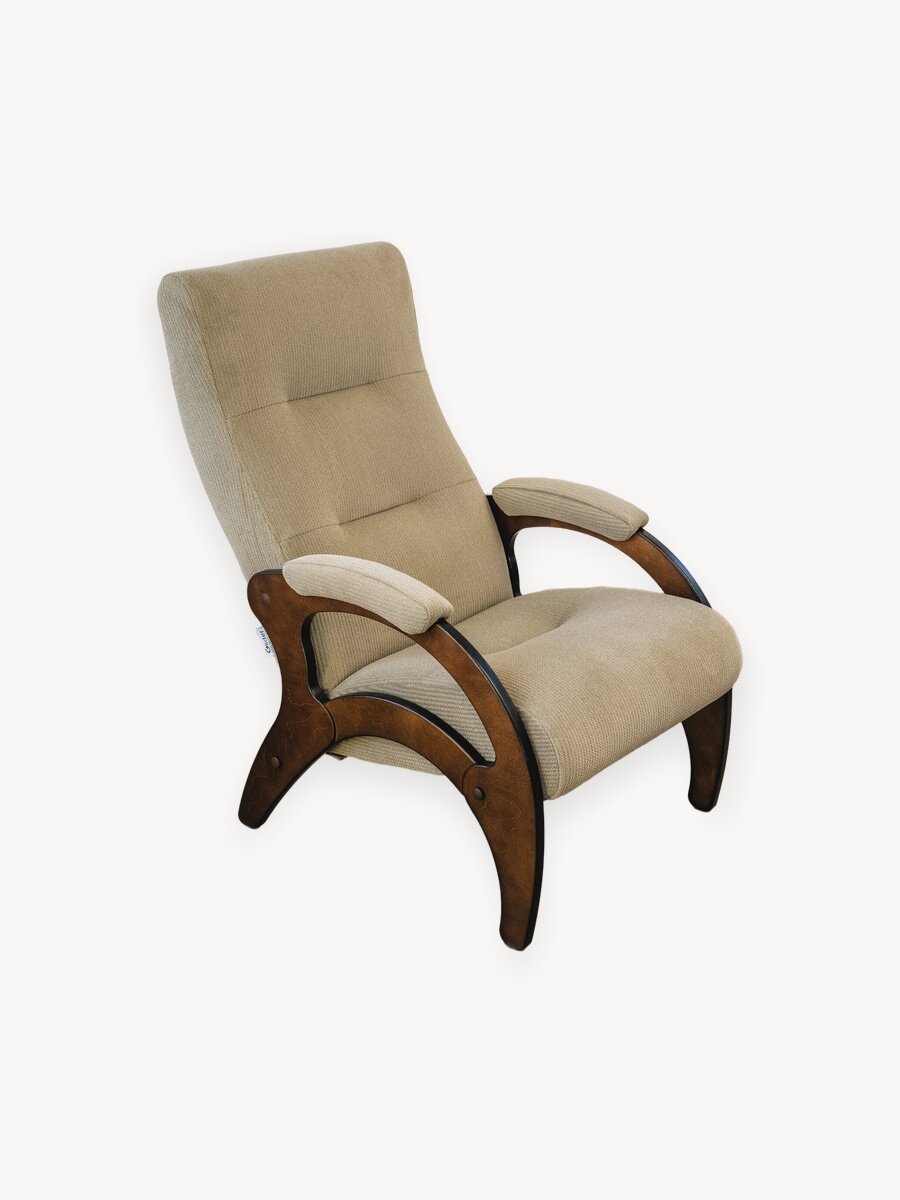 Кресло Glider Дельфин, с регулируемой спинкой, 3 положения, цвет бежевый, орех