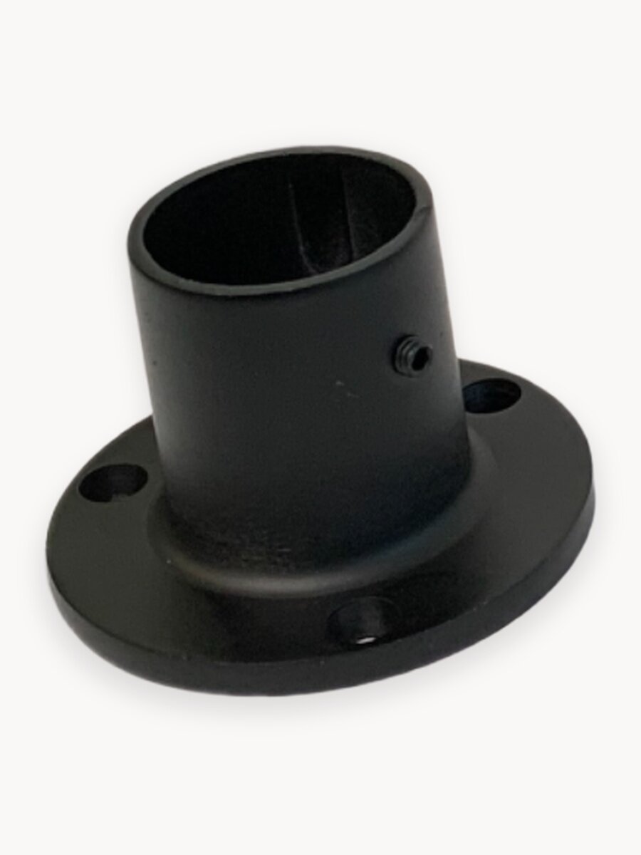 Штангодержатель для труб диаметром 25 мм, Джокер, UNO, алюминий, для гардеробной, высокий, черный, 1 шт.