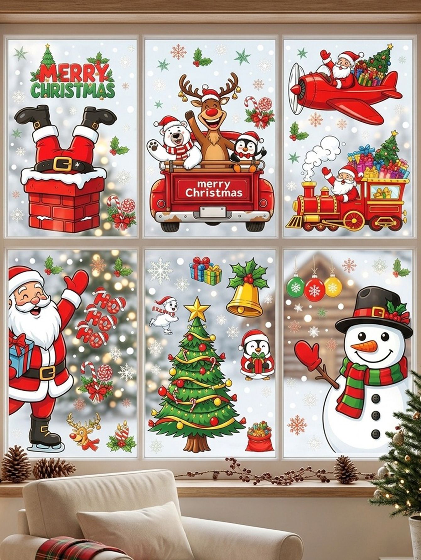 Трафарет для декора стен, окон 20*30 см6 шт