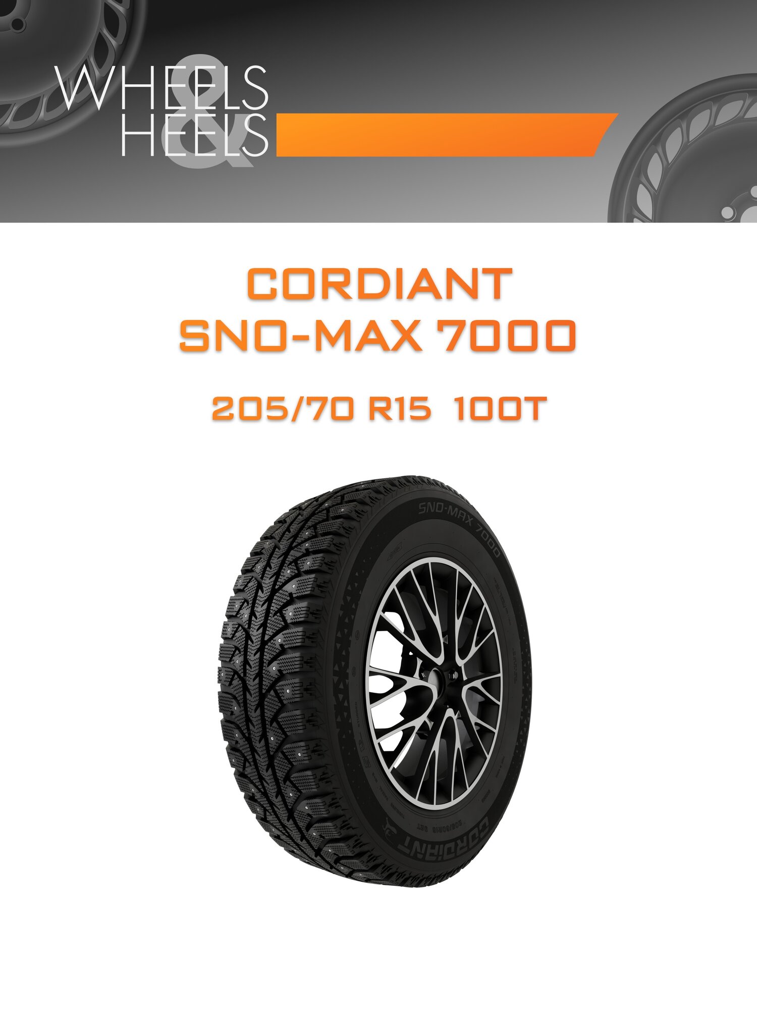 Шина автомобильная CORDIANT SNO-MAX 7000 205/70 R15 100T XL WINTER Ш, зимняя, универсальная