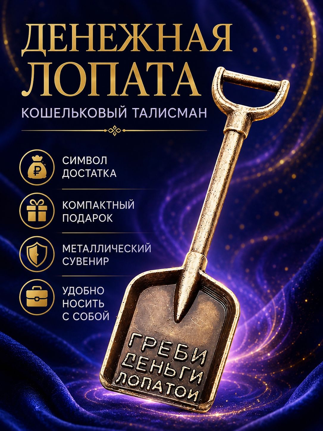Славянский талисман Денежная Лопата для привлечения богатства