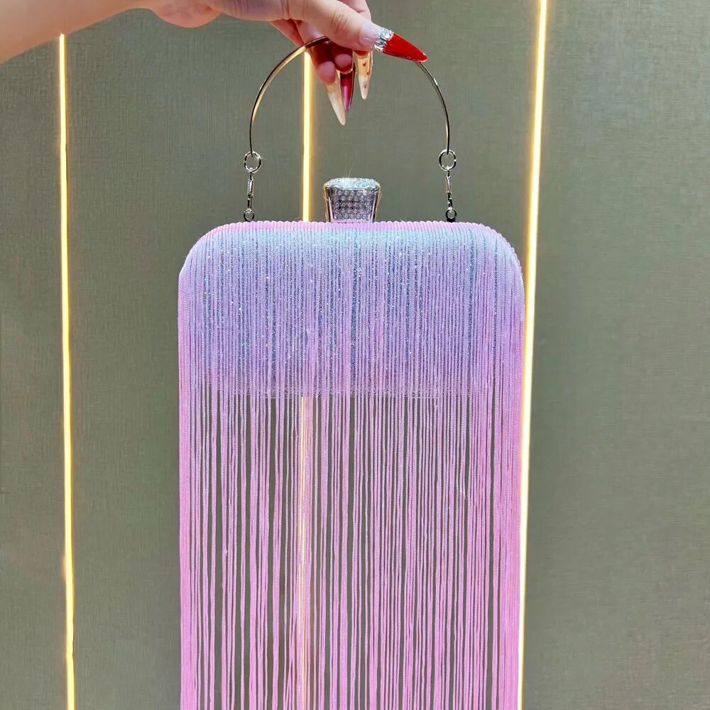 Сумка клатч  Evening clutch with rhinestones and fringe