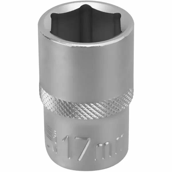 Головка торцевая, 17 мм, 6-гранная, CrV - сталь, под квадрат 1/2"//Stels