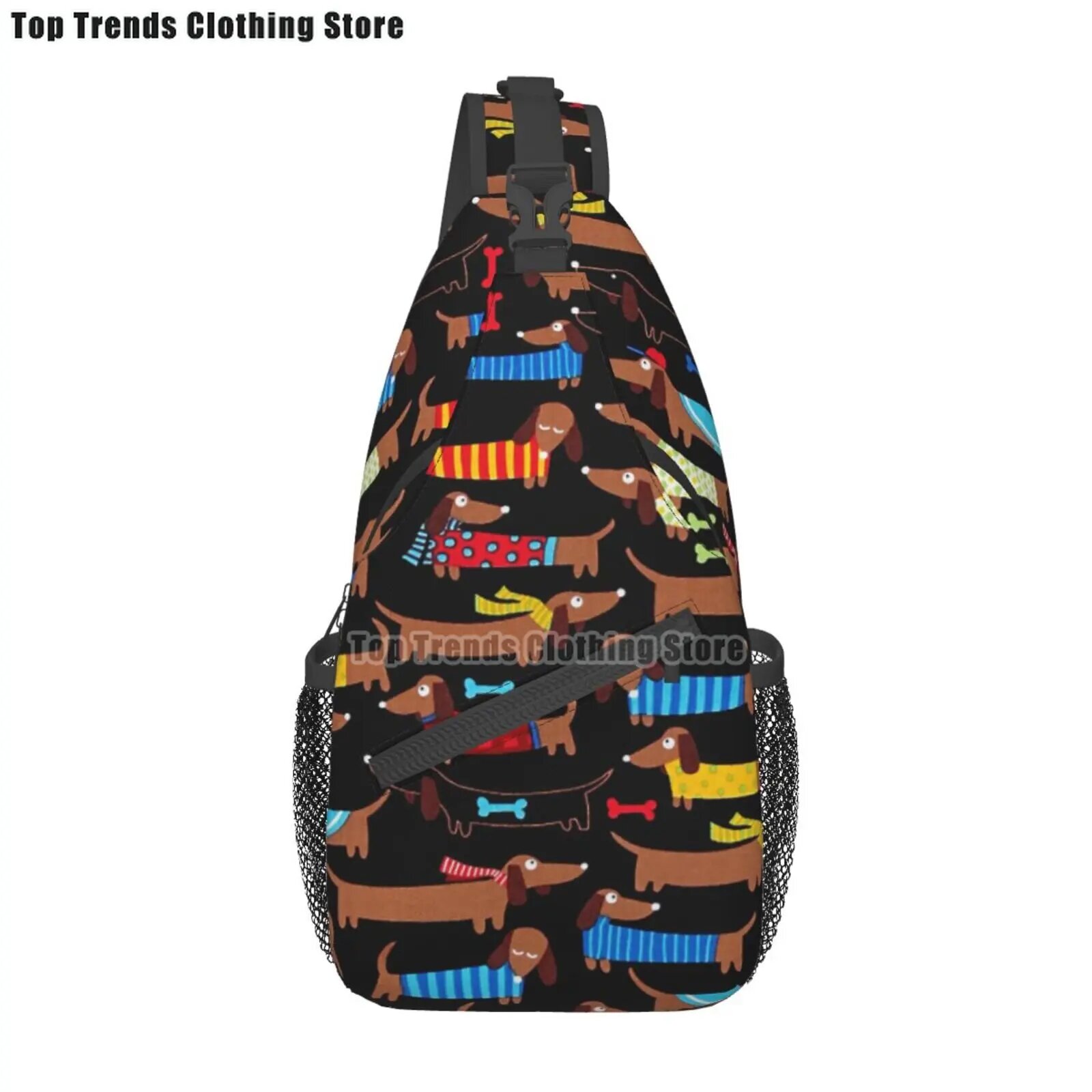 Fashion Gray Dachshunds Dackel Crossbody Sling Рюкзак-рюкзак The Wiener Dog Teckel Плечевая сумка для походов