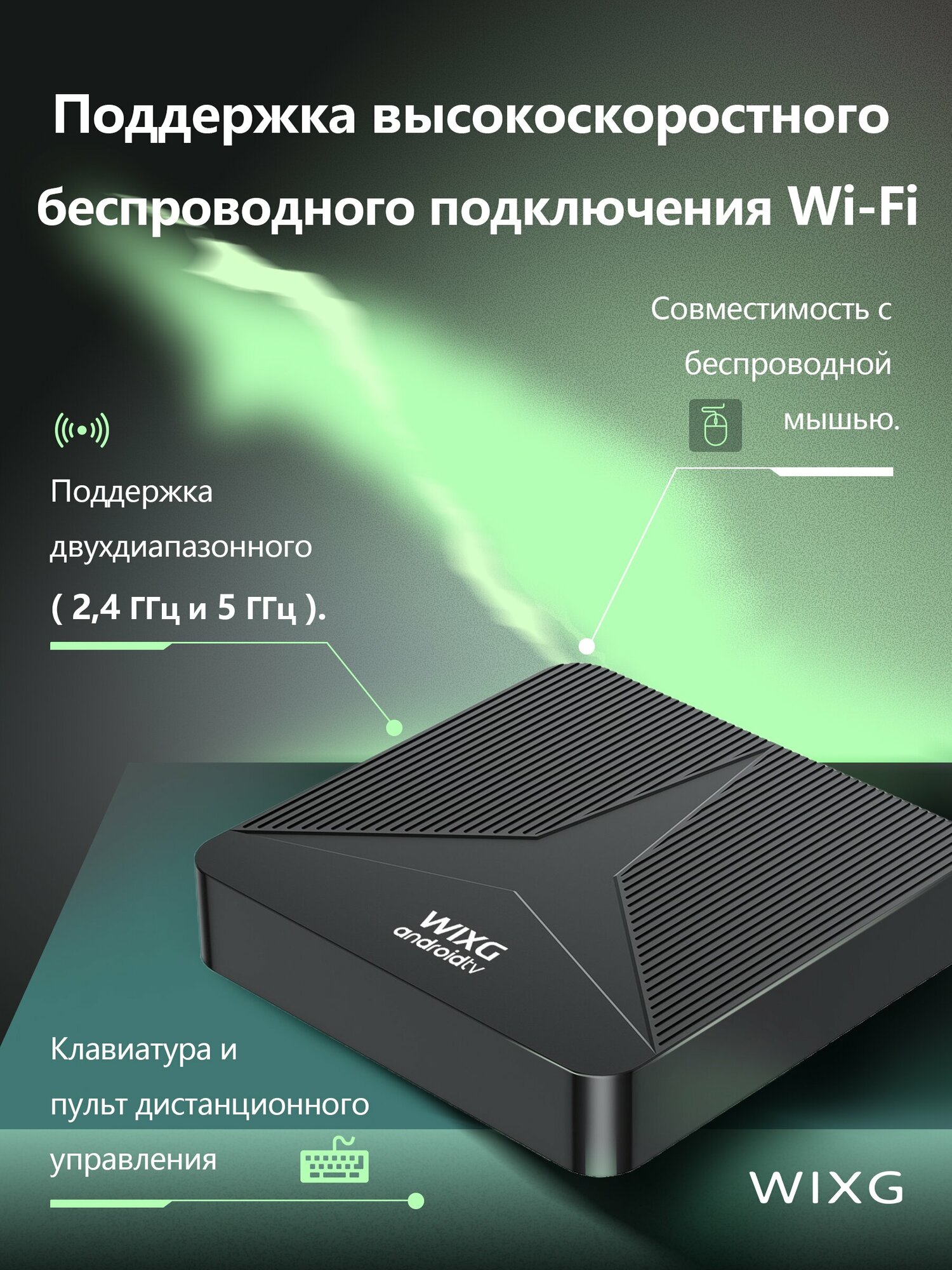 Медиаплеер лучшая приставка для телевизора с медиаплеером , Bluetooth, Wi-Fi, Андроид 14, 2Гб + 16 Гб