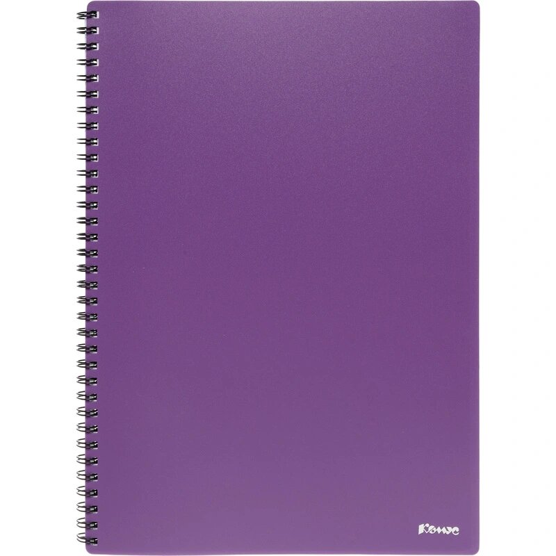 Бизнес-тетрадь Комус А4 100л, кл, обл пластик, спираль, фиолет. Classic