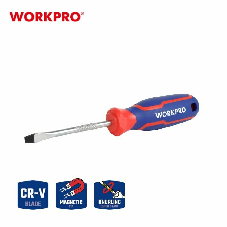 Отвертка шлицевая 5,5х100мм CR-V WORKPRO