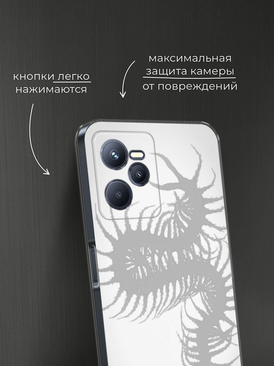 Силиконовый чехол на Realme C35 / Реалми C35 с принтом Серая многоножка — фото 1