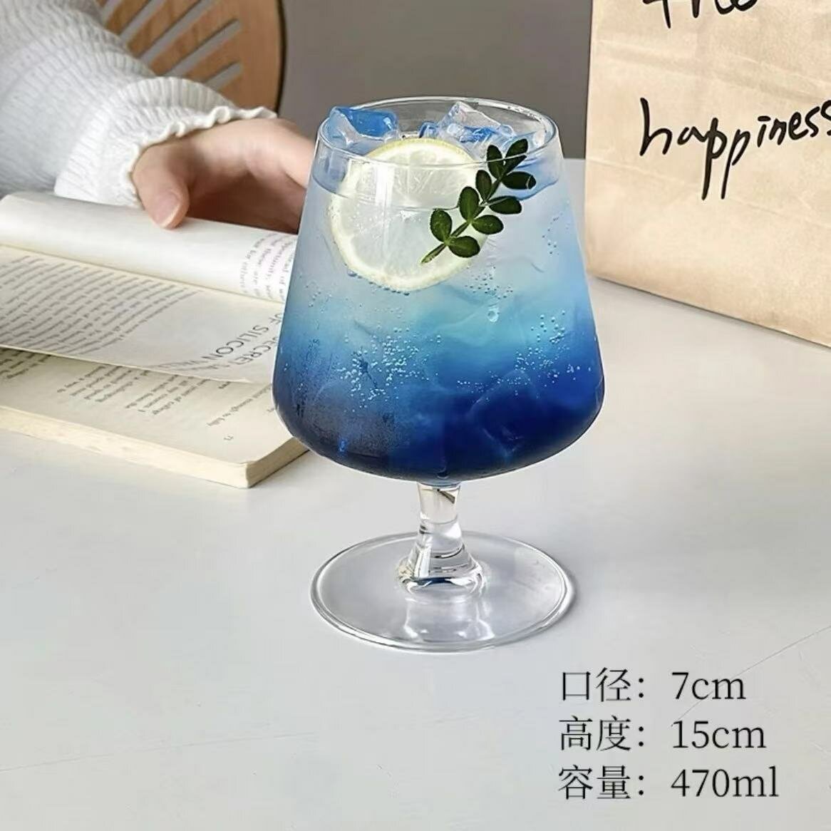 Бокал для коктейлей на короткой ножке, бокал для напитков, бокал для газировки, бокал для смешивания напитков, ощущение высокого класса.