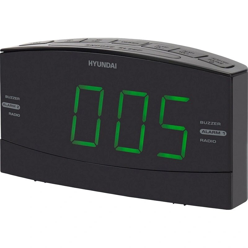 Радиобудильник Hyundai H-RCL238 черный LCD подсв: зеленая часы: цифровые FM