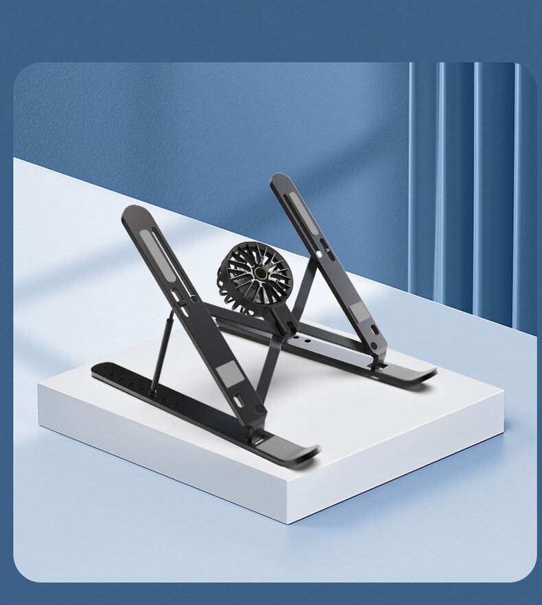 Охлаждающий кронштейн для ноутбука из алюминиевого сплава с вентилятором, портативный подъемный кронштейн для хранения,