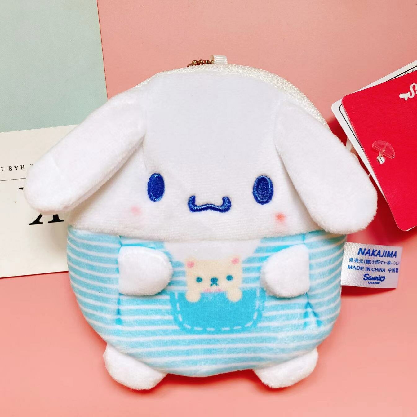 Мягкий плюшевый кошелек для монет с мультяшным рисунком для женщин, миниатюрный тканевый кошелек с подвеской, в корейском стиле, симпатичный мешочек для хранения ключей и наушников.