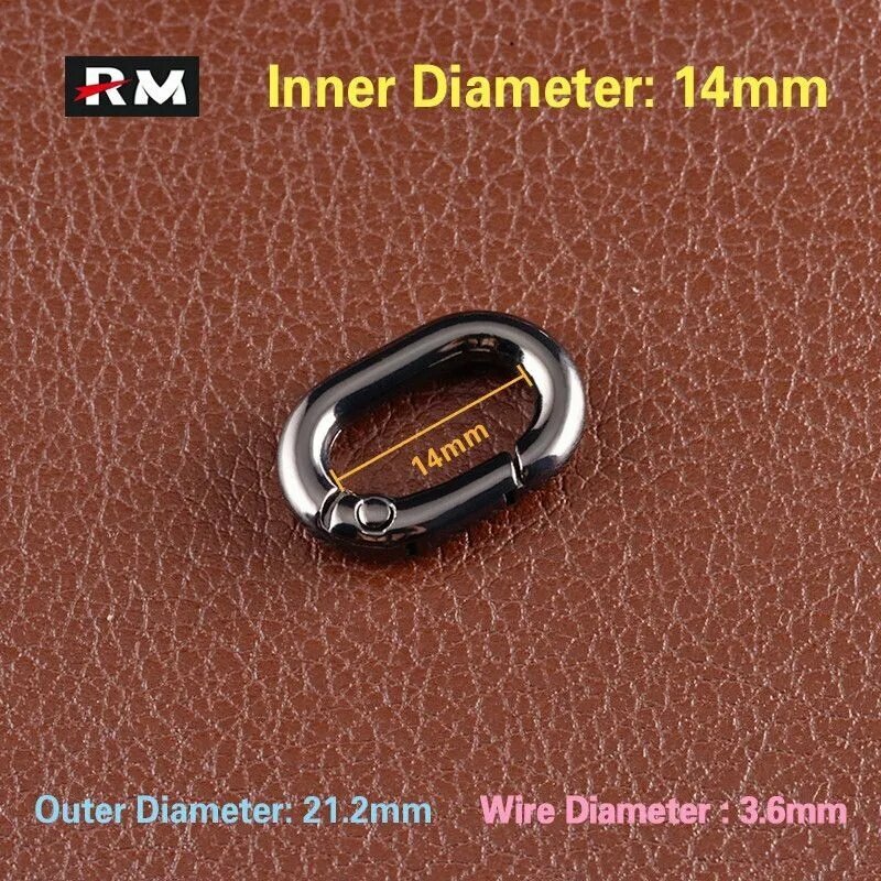 Эксклюзивные металлические карабины овальные 2 шт черные с пружинным механизмом внутренний диаметр 14 мм