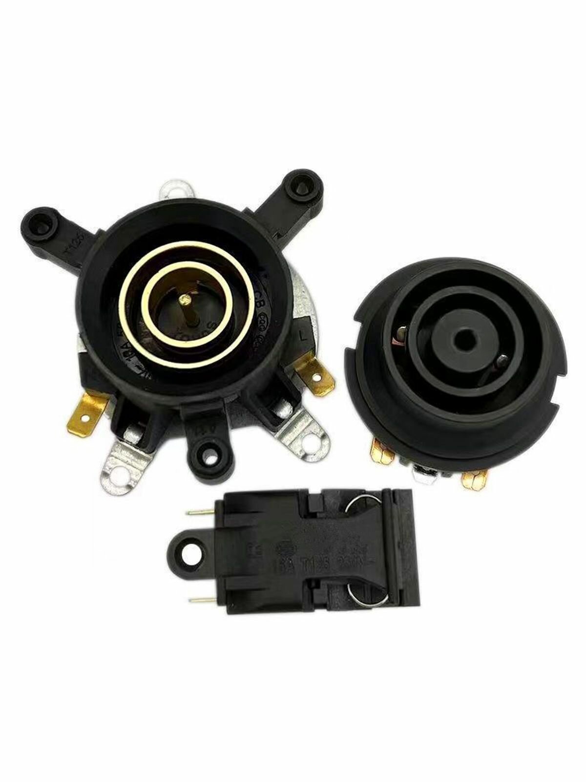 Комплект деталей для электрочайника: верхнее и нижнее сиденья + выключатель-кнопка-термостат T125, 16 A / 250 V