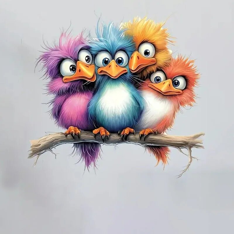 Наклейка на стену с разноцветными птицами для украшения гостиной, легко украсит ваш дом, подходит для туалета, автомобиля, холодильника, шкафа.