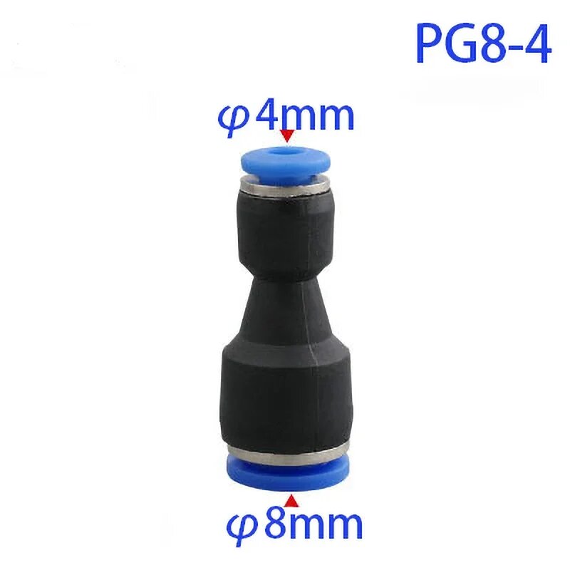 Пневматический фитинг PG8-4mm, черный