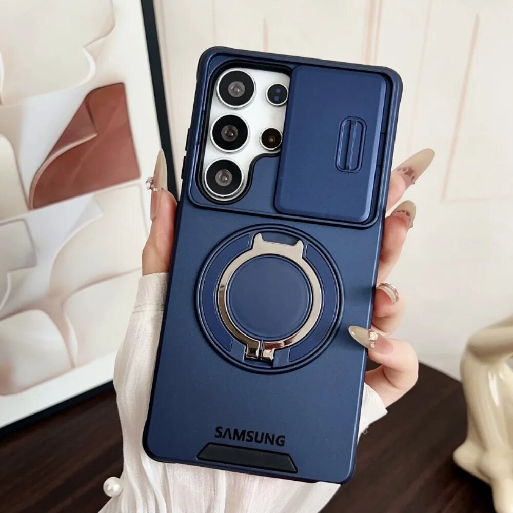 Чехол Samsung Galaxy S26 Ultra темно-синий с кольцом