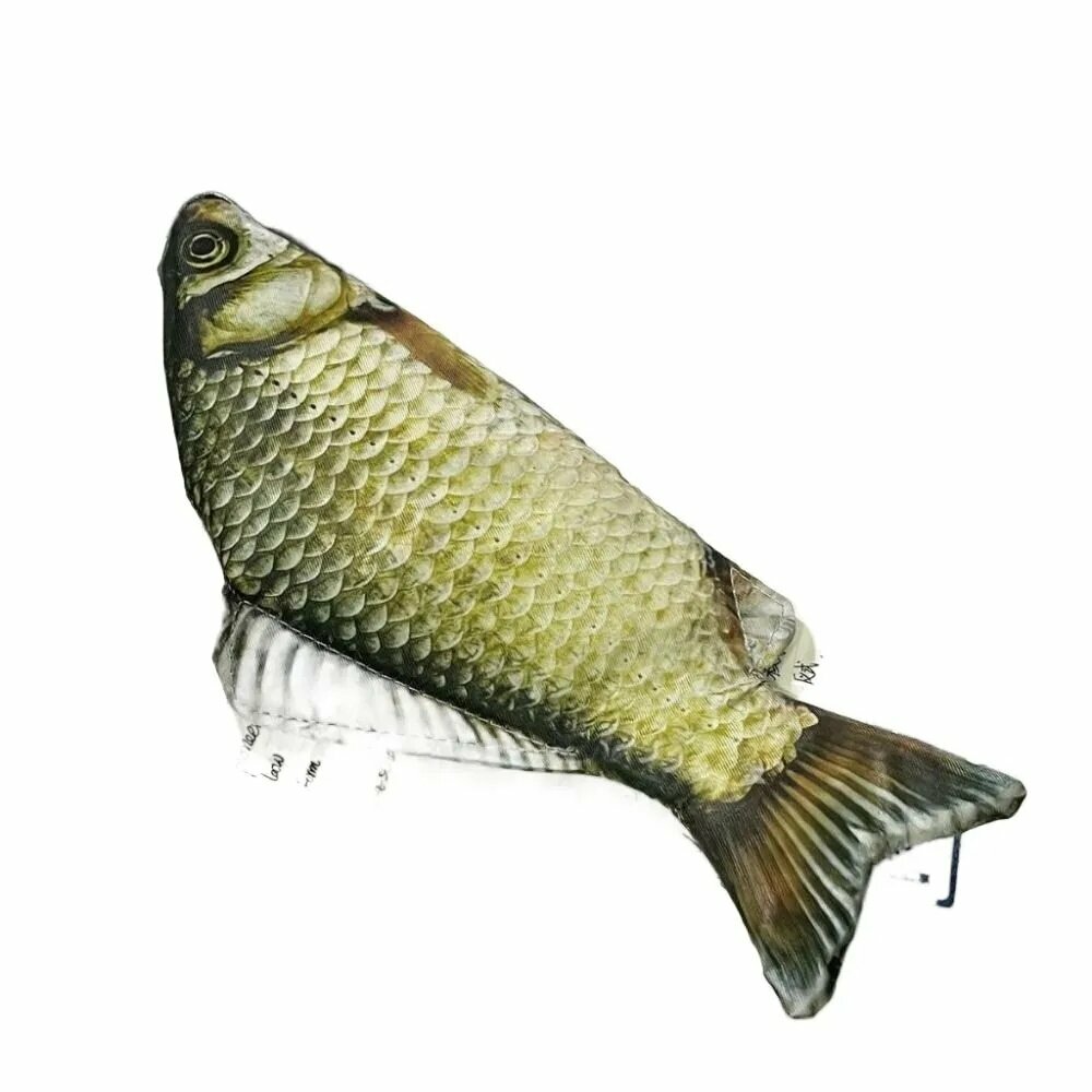 Пенал "Мультяшный карась", хлопок, для ручек, 26 см x 7 см, мягкий, 1 шт.