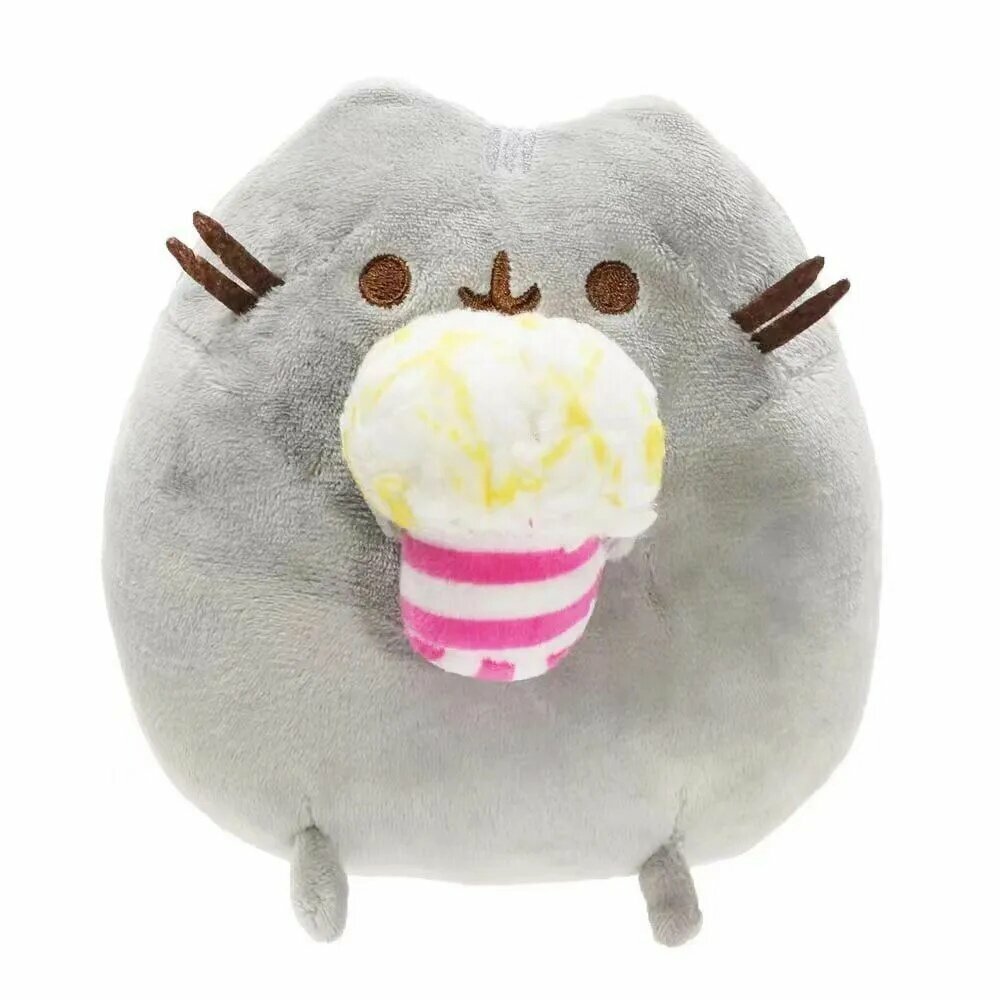 Мягкая игрушка "Pusheen the Cat" (Кот Пушин) с мороженое 15 см