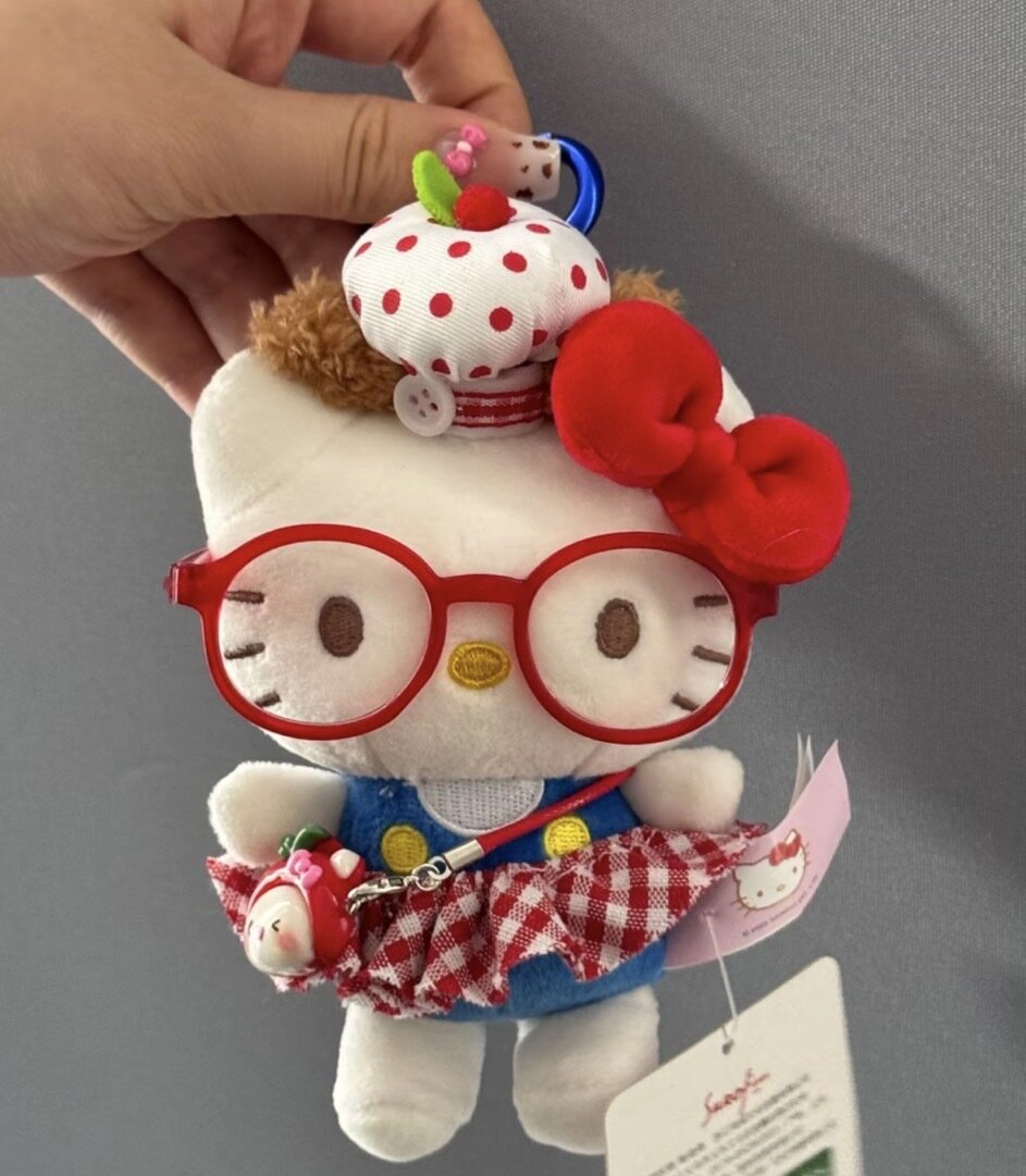 Аутентичный классический рюкзак KT Hello Kitty с подвеской, мультяшный милый брелок Hello Kitty, плюшевая кукла для женщин