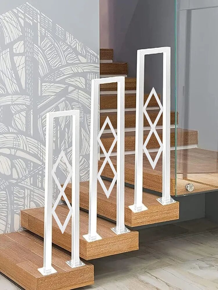 Белые кованые перила для лестниц, безопасное ограждение в современном стиле (крыльцо, сад, коридор, лофт) 1 шт