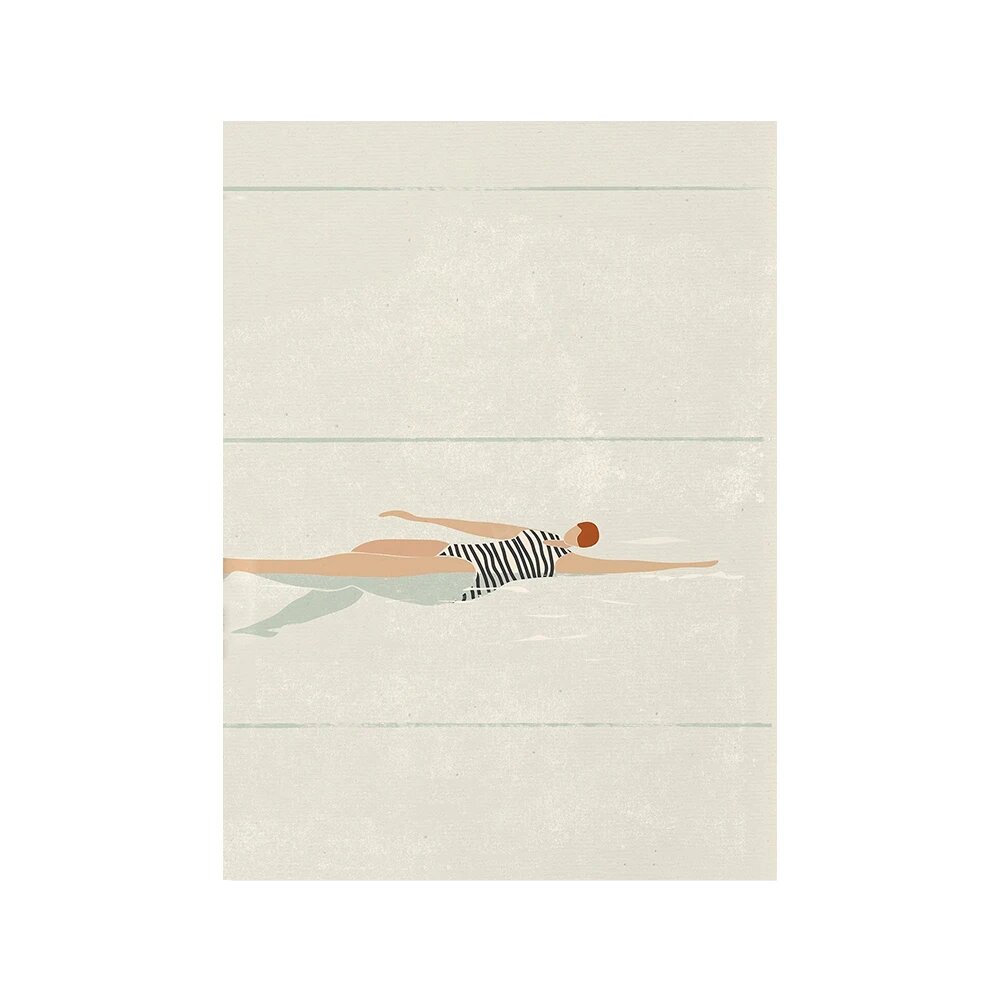 Картина "Скандинавские пловцы", печать на холсте Красный, 40x60cm no frame