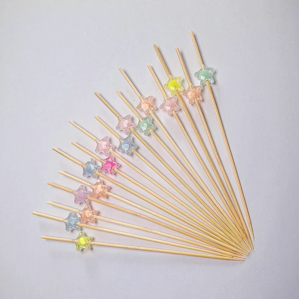 Одноразовые фруктовые палочки для десертов, креативные бамбуковые палочки, милые художественные зубочистки, закусочные палочки, коктейльные сердечки