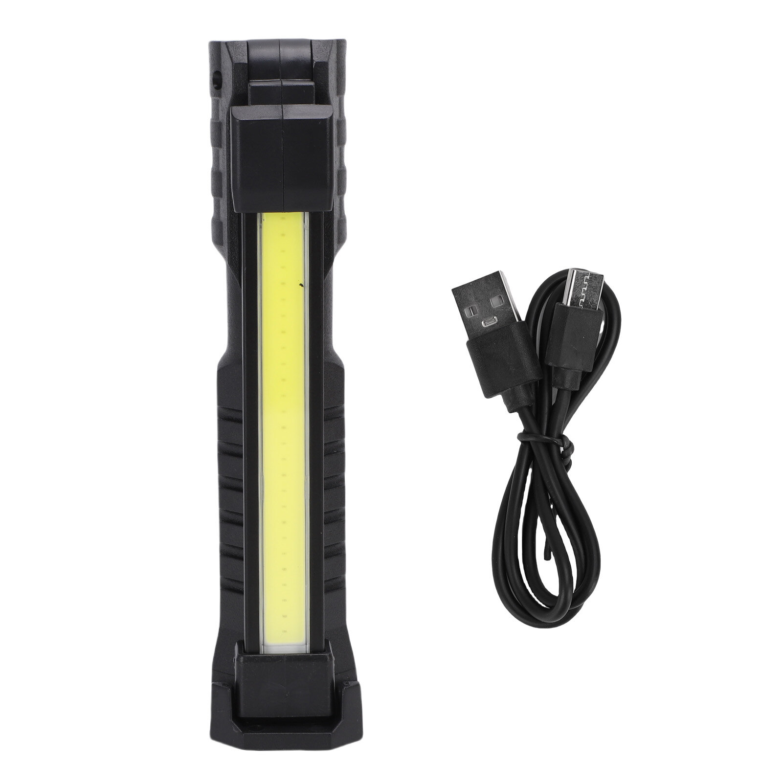 Магнитный Светодиодный Рабочий Фонарь с Выдвижным Крючком Многофункциональный Вращающийся на 360 Градусов Перезаряжаемый Механический Фонарик для Аварийного Ремонта Автомобиля Черный