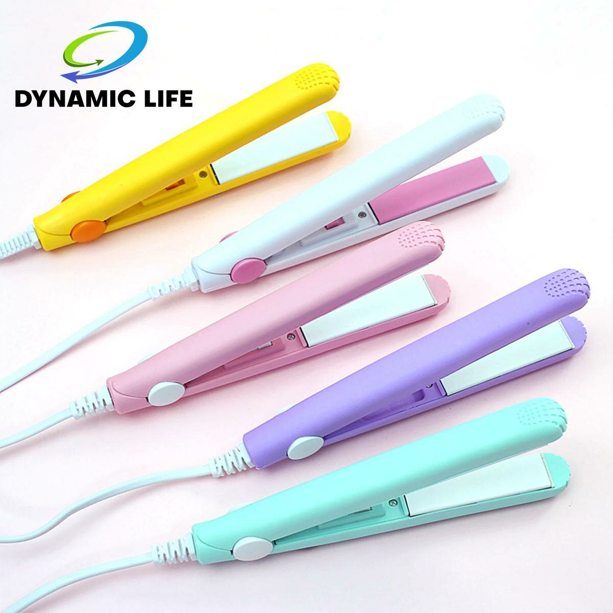 Динамическая жизнь Керамический мини-выпрямитель для волос и щипцы для завивки | Керамический турмалиновый портативный выпрямитель для волос | Мини-утюжок для волос | Электронный выпрямитель для волос для девочек | Инструменты для укладки волос 220 В