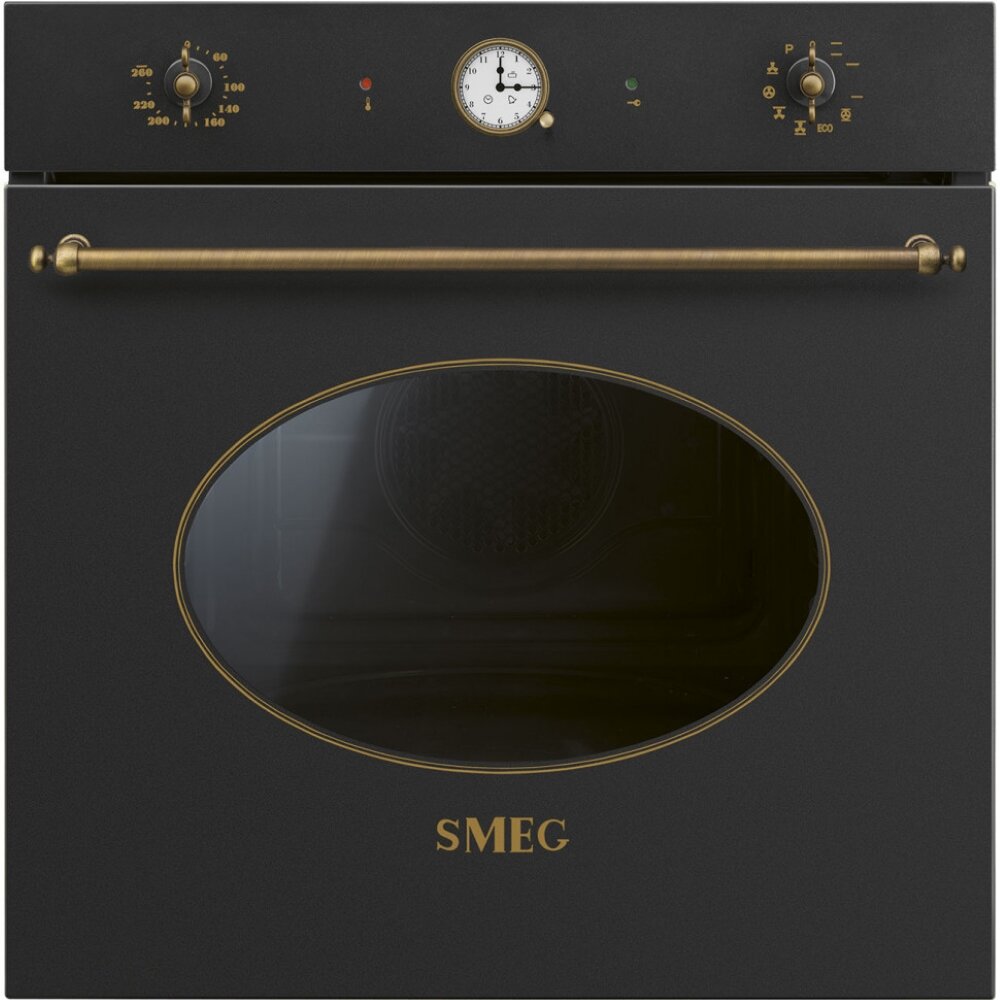 Духовой шкаф Smeg SFP68C1TAO, пиролитическая очистка, 9 функций приготовления, аналоговый программатор, черный