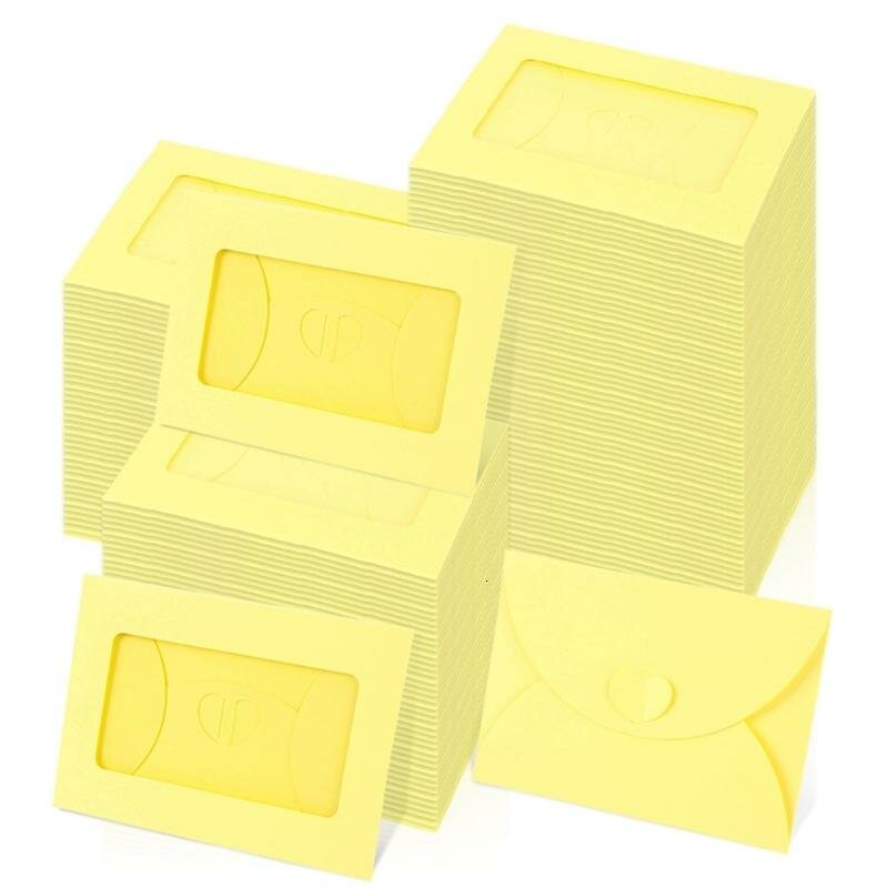 Цветные конверты 10x7 см, 50 шт, Желтый