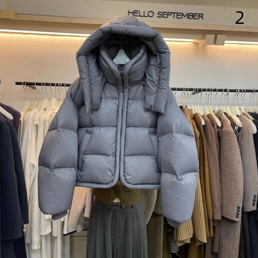 Зимняя женская короткая куртка в корейском стиле с капюшоном и воротником-стойкой