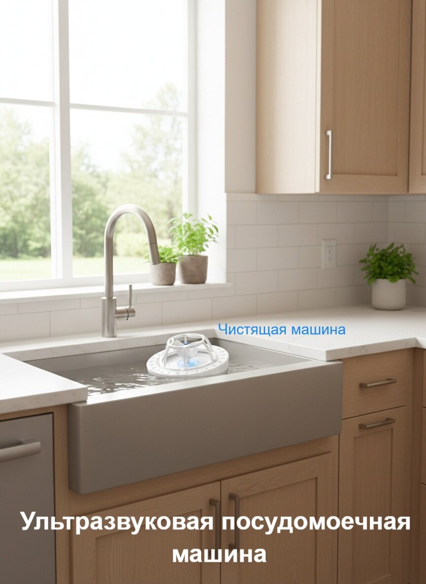 Ультразвуковая посудомоечная машина: портативный мини-очиститель для кухни, USB-питание