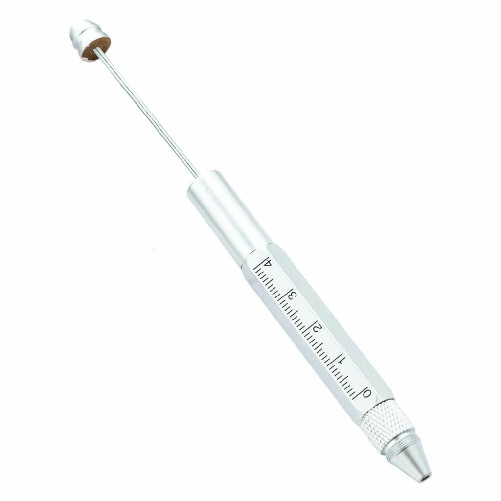 5 в 1 Многофункциональная ручка с отверткой, шариковой ручкой и измерительной шкалой для творчества, Серебро