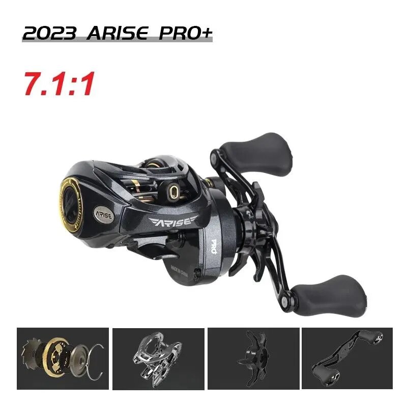 2023 Haibo ARISE 101PRO+ HG AMC 7.1:1 LEFT HAND 11B+1RB Катушка для рыболовных снастей