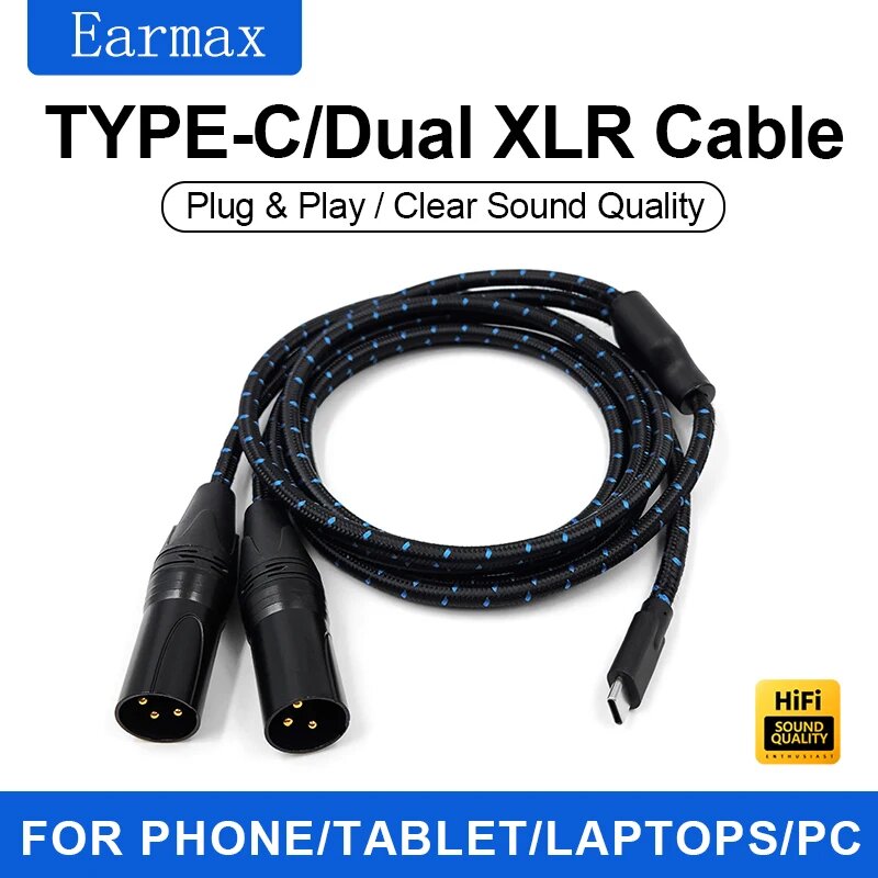 TYPE-C to 2 XLR Кабель 5м — фото 1