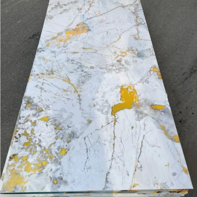 Легкая мраморная настенная панель из ПВХ. Легкий домашний проект своими руками с водонепроницаемой функцией для установки в квартире. Сделано из МДФ WPC.