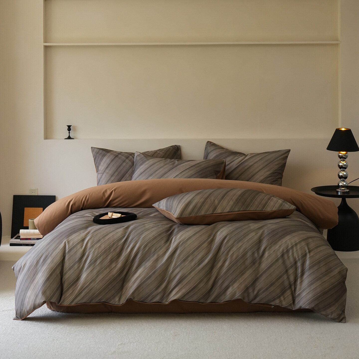 Комплект постельного белья из трех-четырех предметов, утолщенный, из 100% хлопка с начесом, класс А, подходит для сна без одежды, включающий пододеяльник и простыню, оптовая продажа постельного белья Nantong Home Textile.