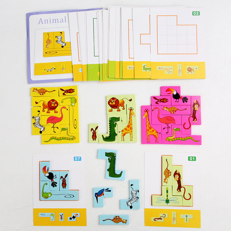 Деревянные блоки Тетрис, интеллектуальная головоломка, игрушки для раннего развития детей