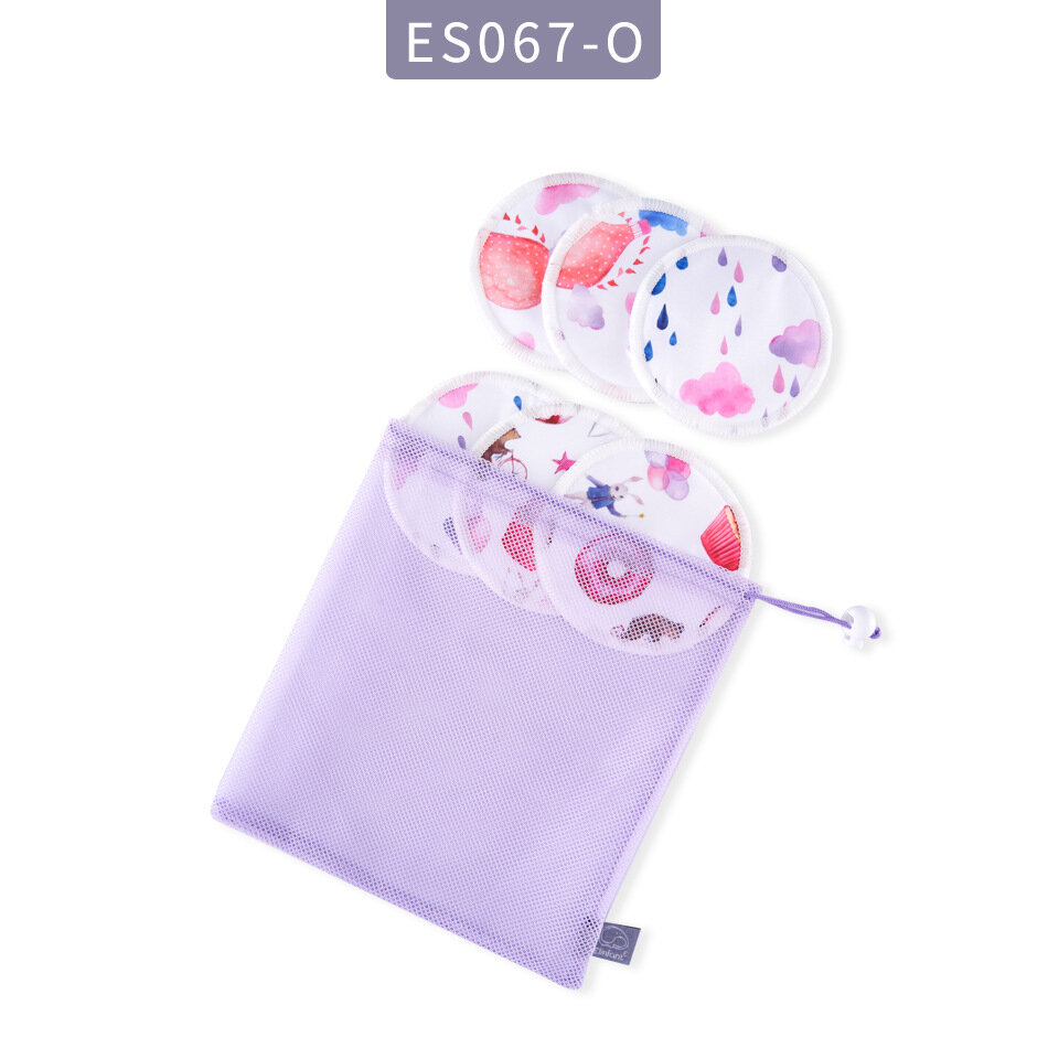 2026Elinfant Новые антипроливные прокладки для груди 10 см, более подходящие для мам, стираемые, однотонные и с принтом