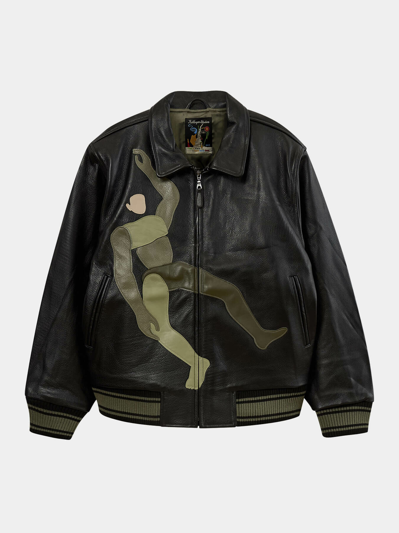 Куртка кожаная FALLING GUY SOFT LEATHER VARSITY JACKET