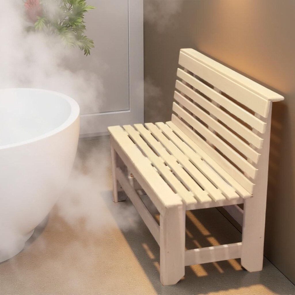 Скамья без подлокотников, Липа, для бани и сауны, натуральный цвет, 550х870х1000 мм, дерево