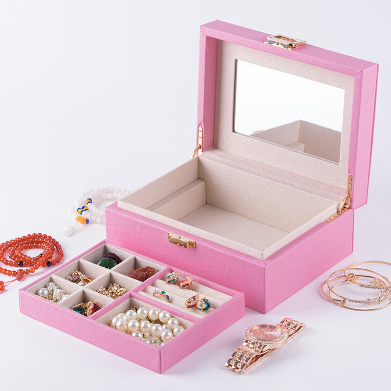 Рамка американской коробки ювелирных изделий кожи Microfiber деревянная с замком для того чтобы поддержать продукцию