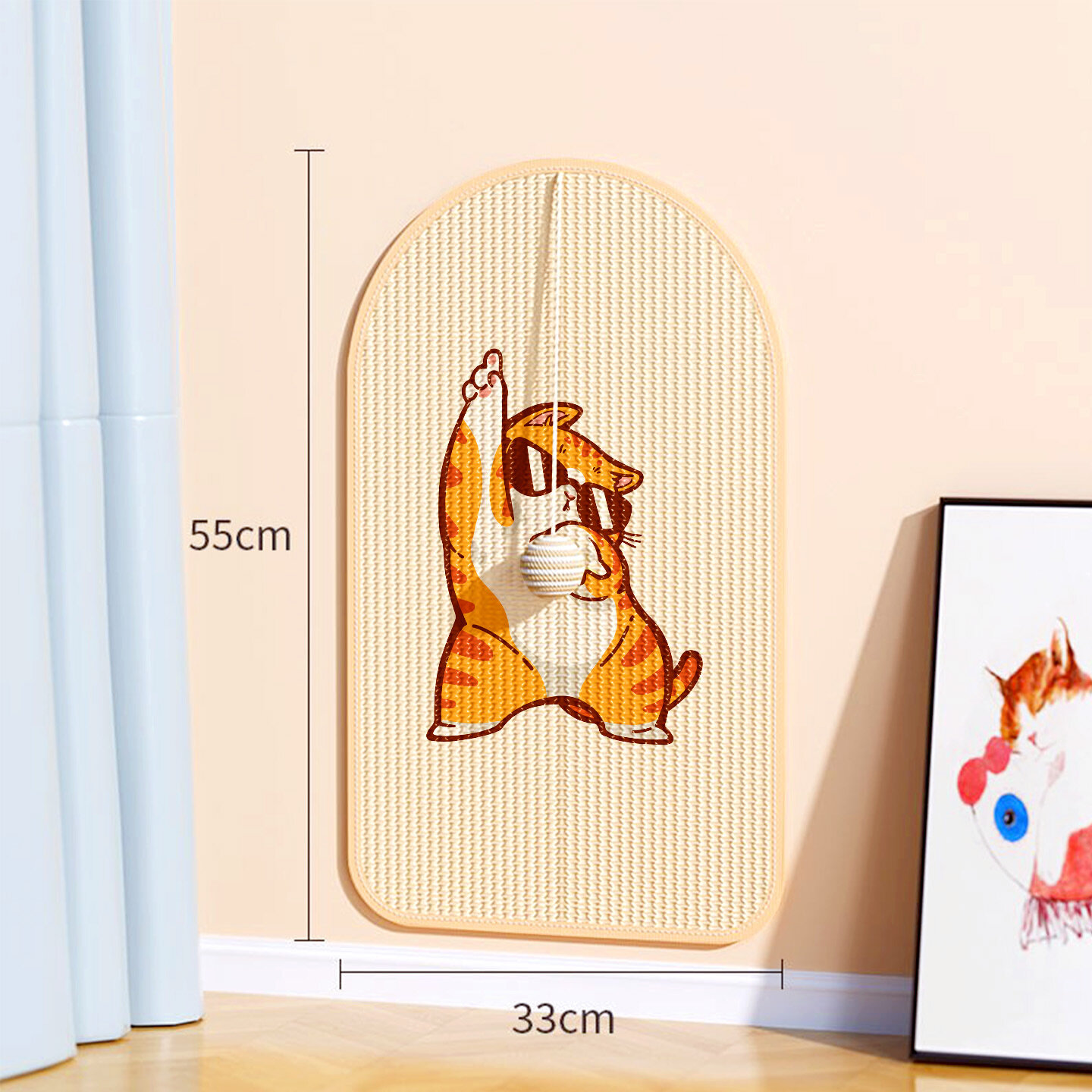 Картонная сизалевая доска для когтей кошек, вертикальная настенная, износостойкая, не оставляющая шерсти, защита для мебели, антицарапающий коврик